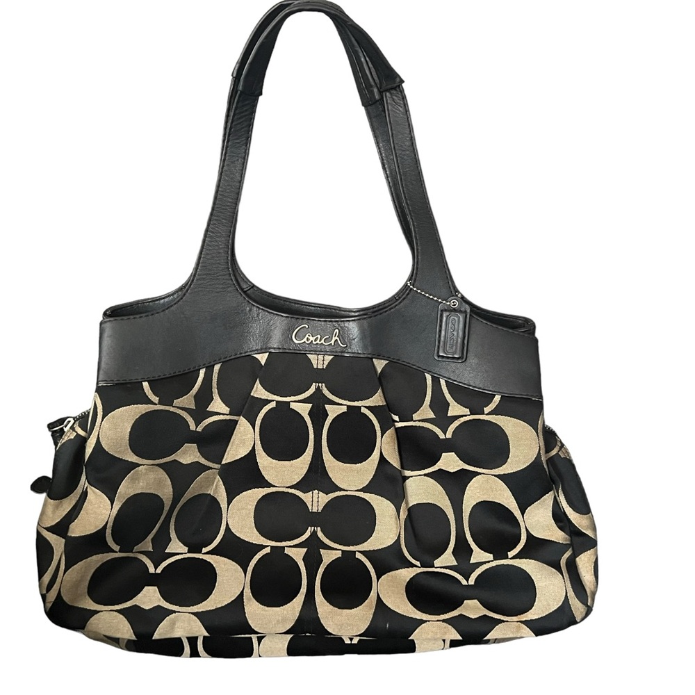 Coach Signature Logo Large Shoulder Bag - Gem